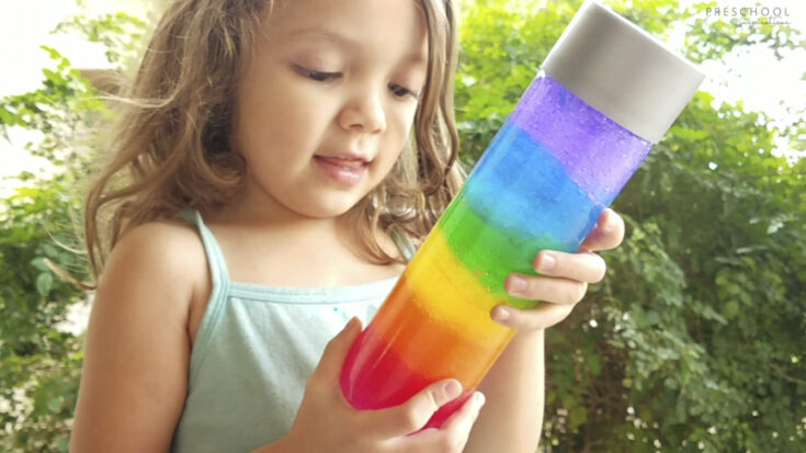 Rainbow Discovery Bottle for Sensory Play and Exploration