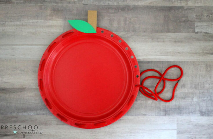 How To Make A Paper Plate Apple Lacing Activity For Preschoolers