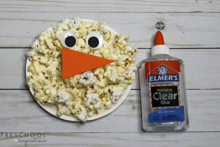 Paper Plate Snowman Craft with a Popcorn Twist - Preschool Inspirations