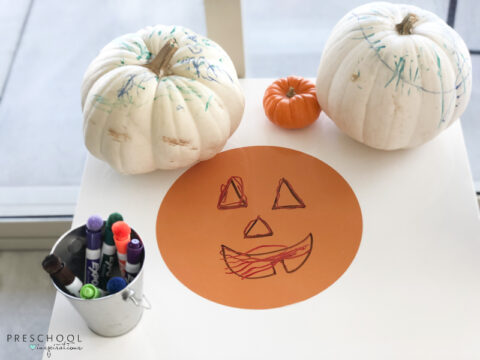 Simple Pumpkin Writing Center and Fall Literacy Activity for Preschool ...