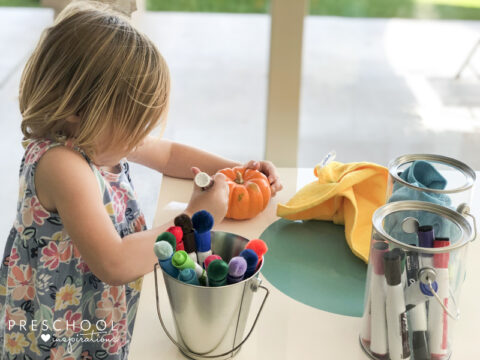 Simple Pumpkin Writing Center and Fall Literacy Activity for Preschool ...
