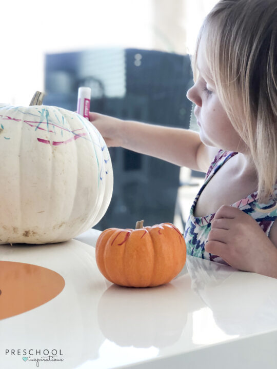 Simple Pumpkin Writing Center and Fall Literacy Activity for Preschool ...
