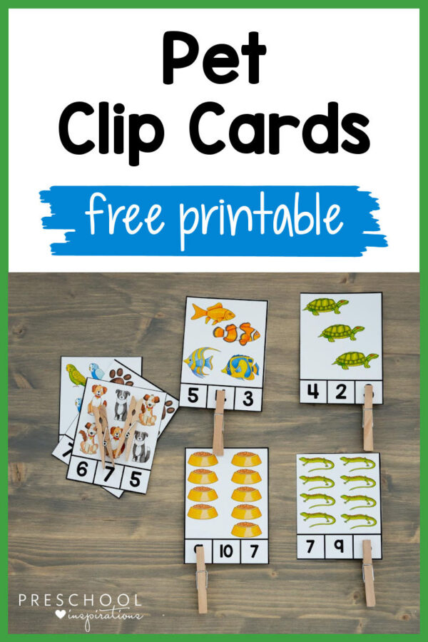 Pet Count and Clip Cards - Preschool Inspirations